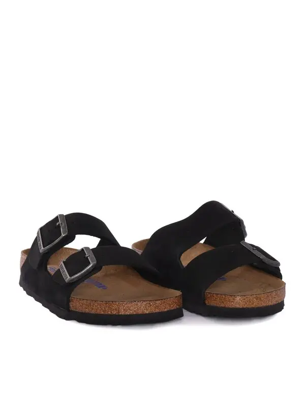 BIRKENSTOCK Arizona Sfb Nubuck Leather Sandals - Red
