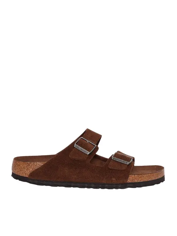 BIRKENSTOCK Arizona Suede Leather Sandals - Red