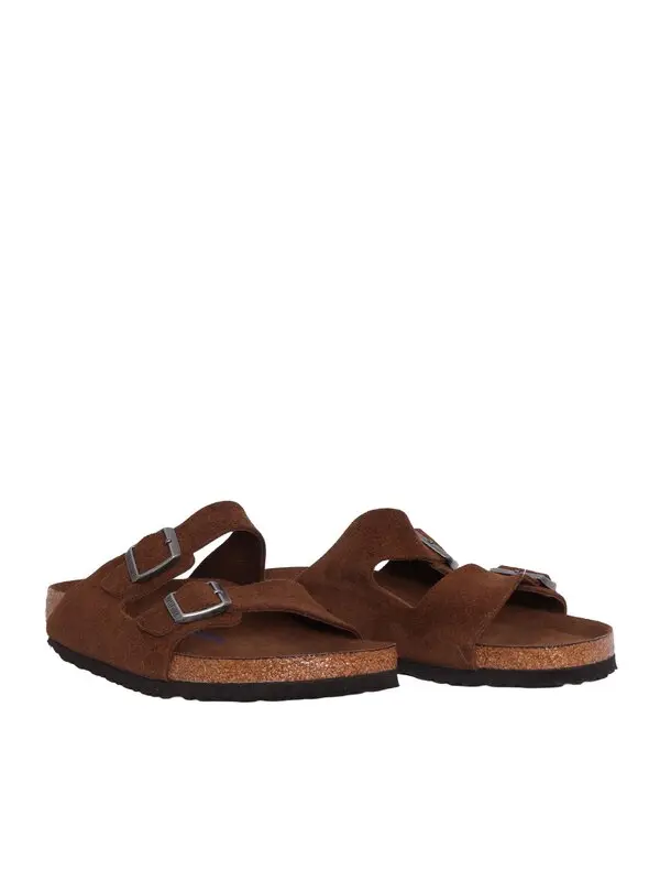 BIRKENSTOCK Arizona Suede Leather Sandals - Red
