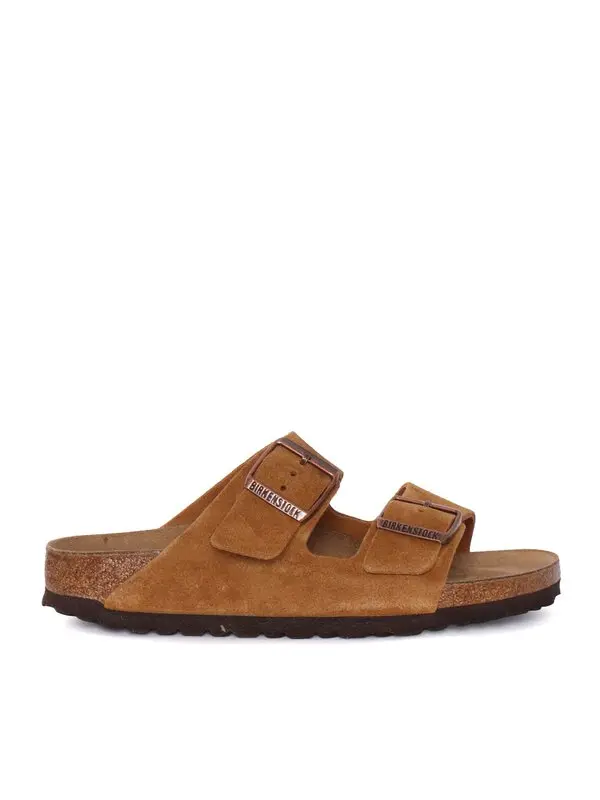 BIRKENSTOCK Arizona Suede Leather Sandals - Red