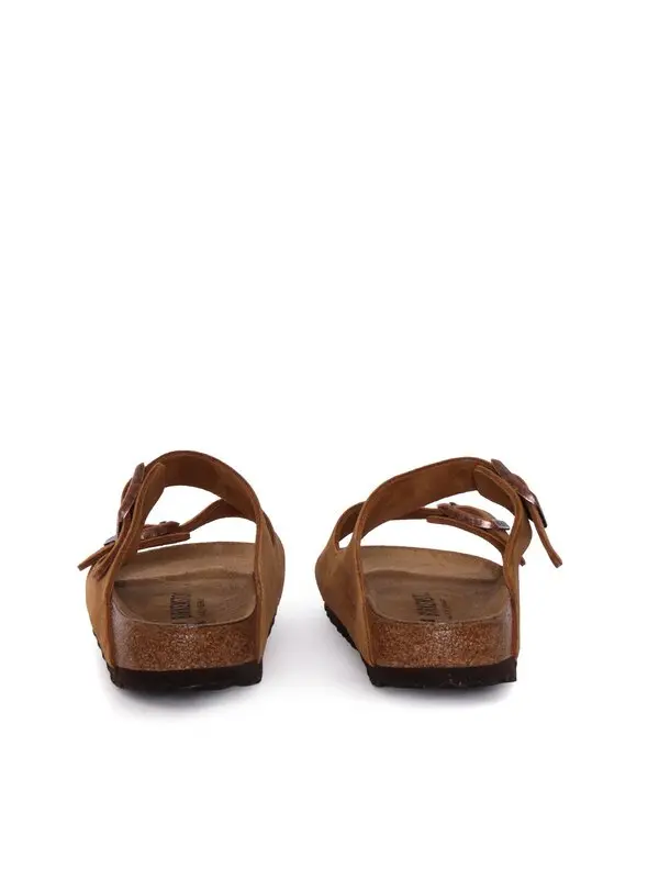 BIRKENSTOCK Arizona Suede Leather Sandals - Red
