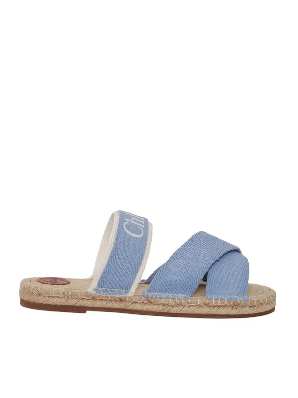 Chloé Sandals With Logo Straps - Blu