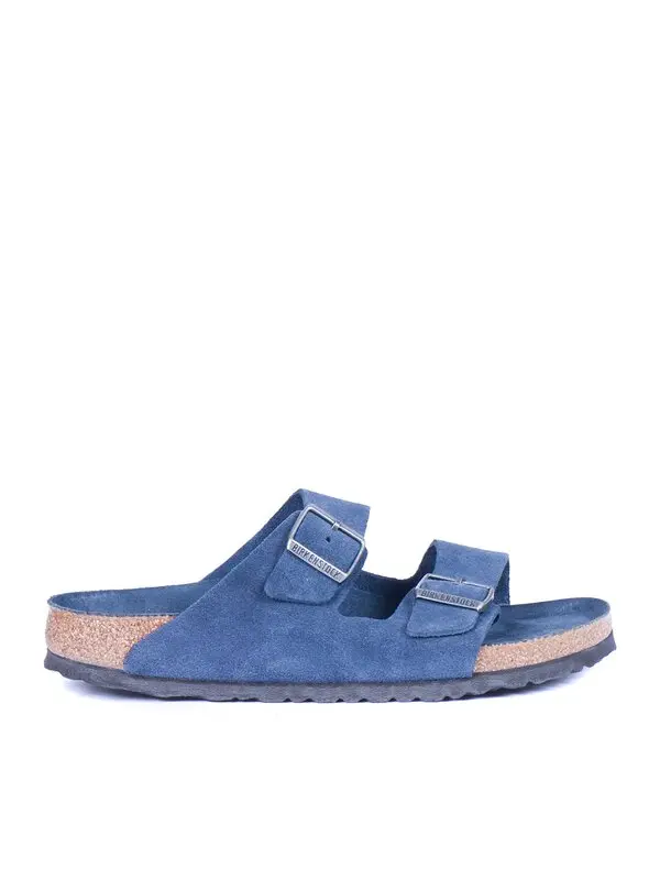 BIRKENSTOCK Arizona Sfb Suede Leather Sandals - Blu
