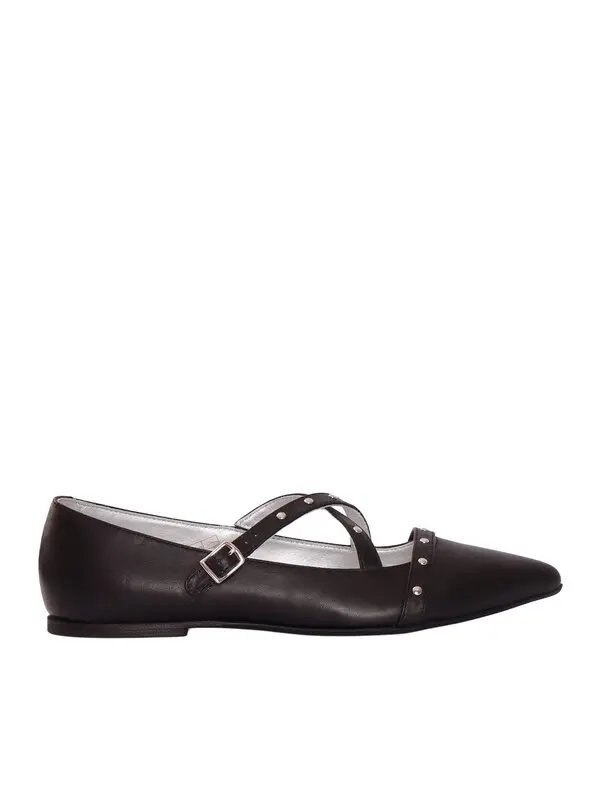 TWIN SET GIRL Leather Ballerinas