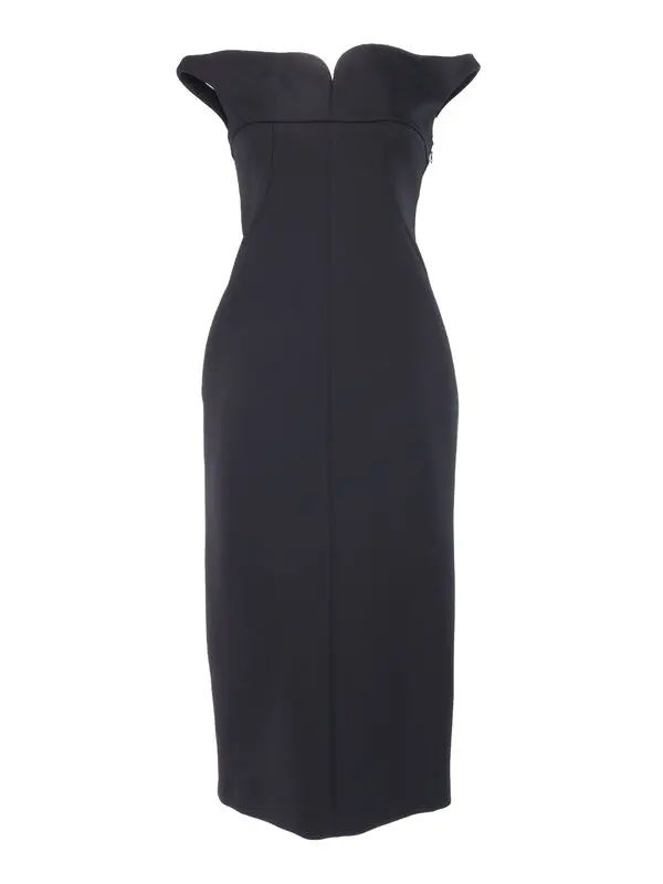 Philosophy Di Lorenzo Serafini Midi Dress With Sweetheart Neckline - Red