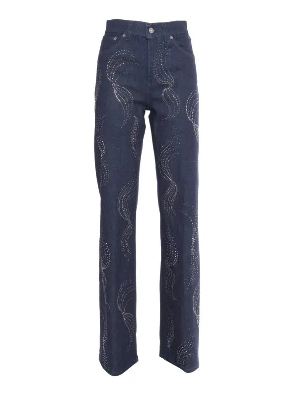 DONDUP Pantalone Amber Strass - Blu