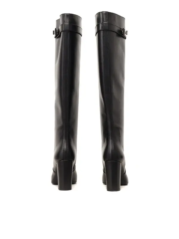 VIA ROMA 15 Knee High Boots With Strap - Red