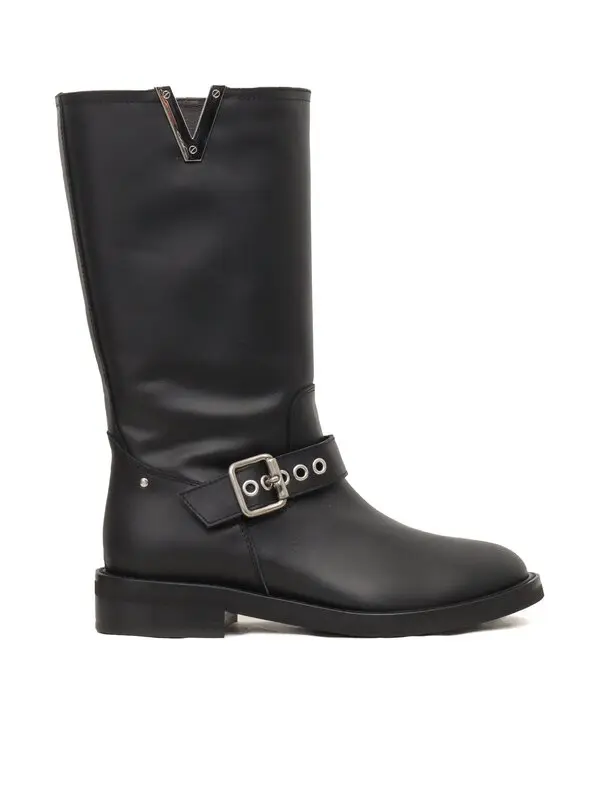 VIA ROMA 15 Buckled Biker Boots