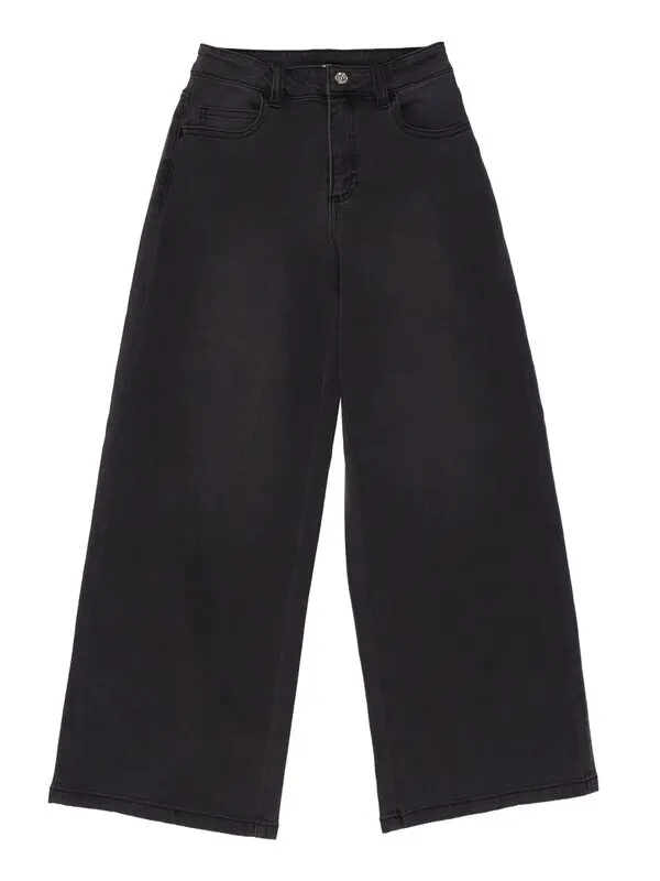 TWIN SET GIRL Wide Leg Denim Pants