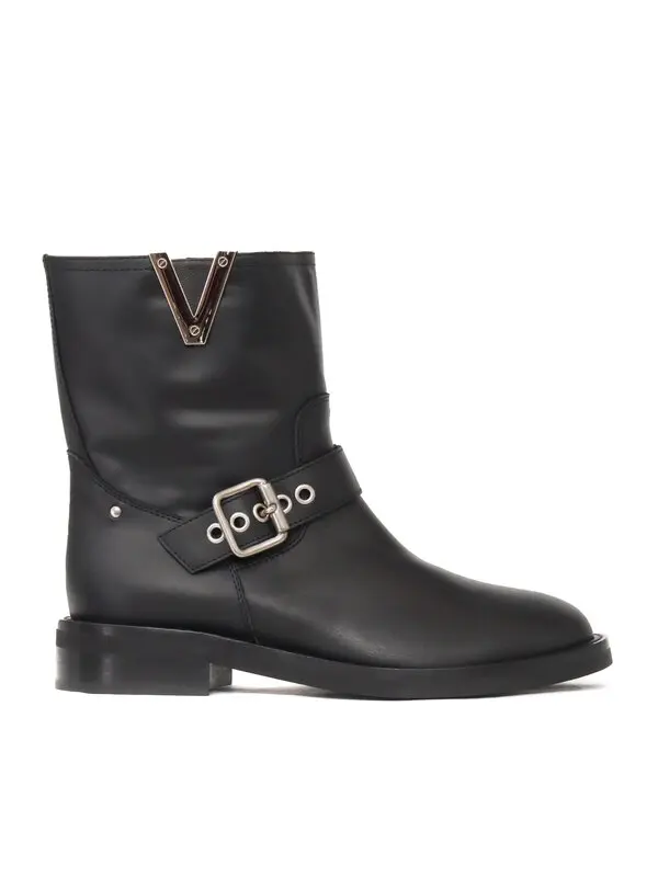 VIA ROMA 15 Biker Boots With Buckle Detail