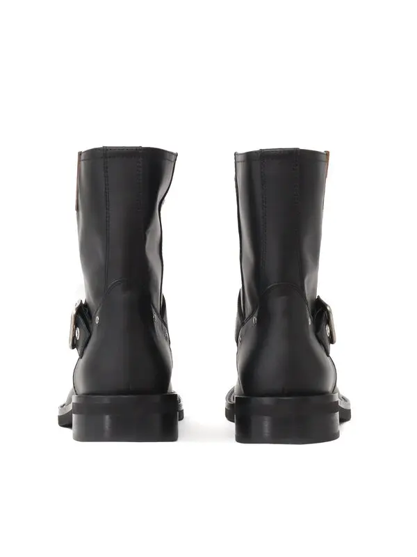 VIA ROMA 15 Biker Boots With Buckle Detail