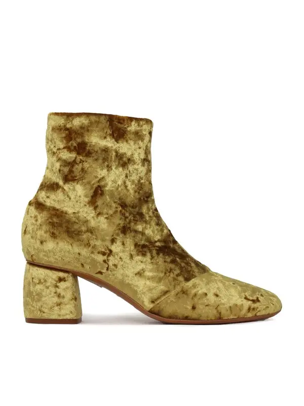 FORTE_FORTE Chic Velluto Stretch Booties - Gold
