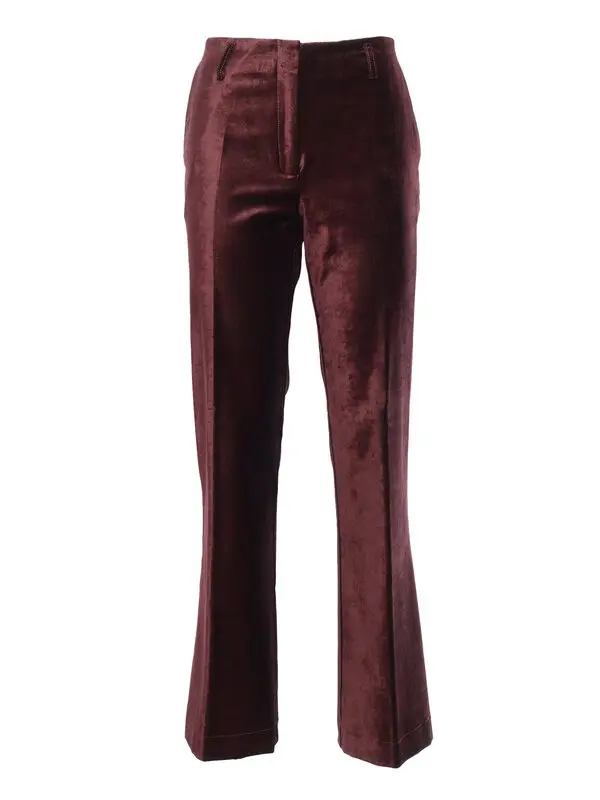 FORTE_FORTE Trombetta Velluto Stretch Pants - Red