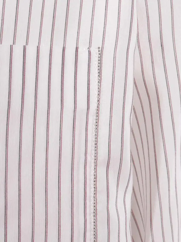 Peserico Striped Button-down Shirt - Red