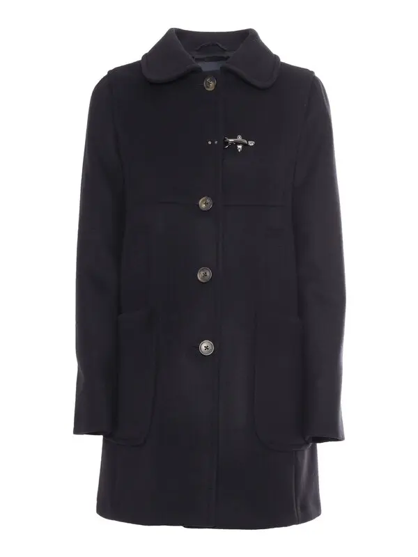 FAY Urban Coat With Baby Collar And Hook-and-eye Closure - Red