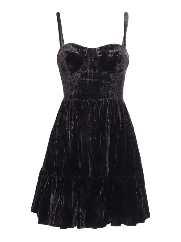 Michael Kors Velvet Smock Dress - Red