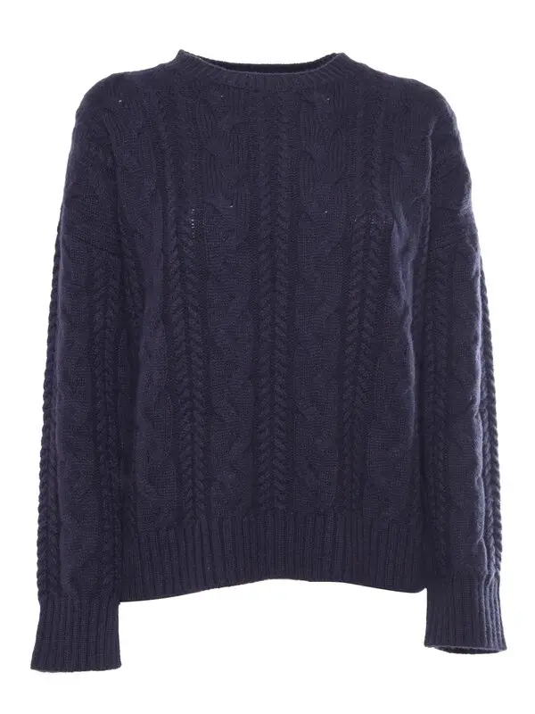 KANGRA Braided Crewneck Top - Blu
