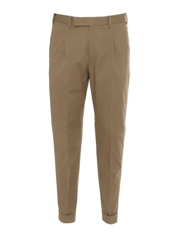 PT TORINO Pleated Trousers With Pocket Detail - Red