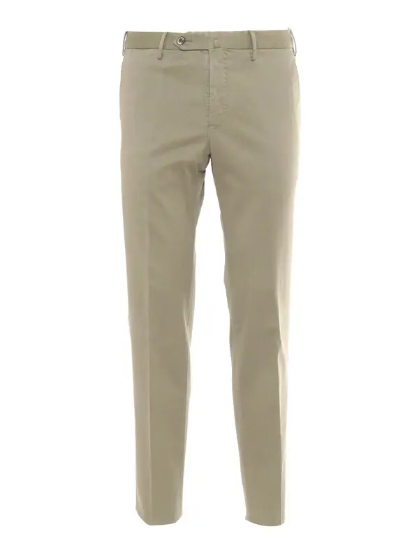 PT TORINO Slim Flat Front Trousers - Green