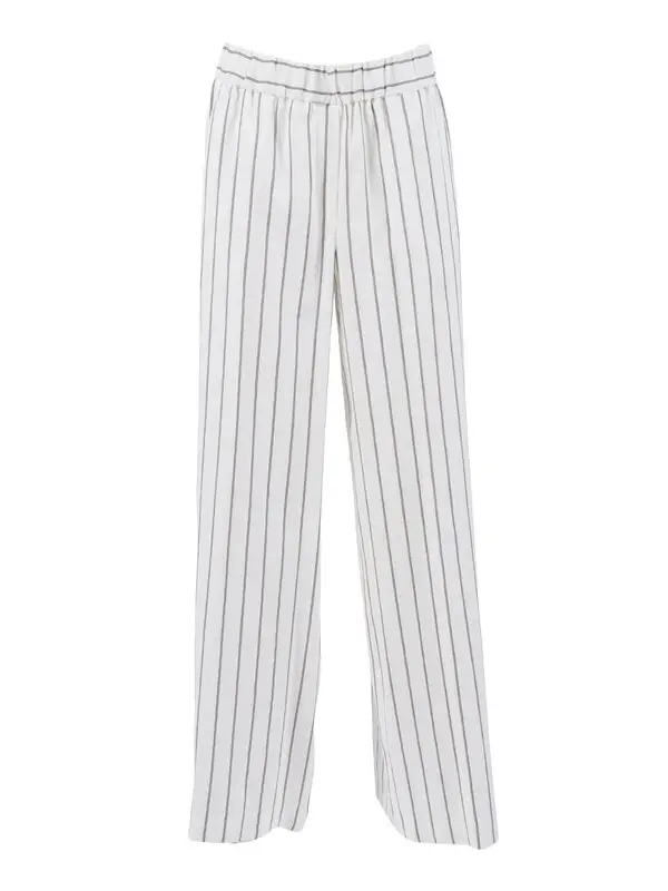 Peserico Striped Trousers - White