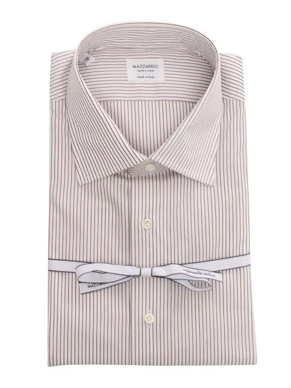 MAZZARELLI CAMICIE Slim Fit Striped Cotton Shirt