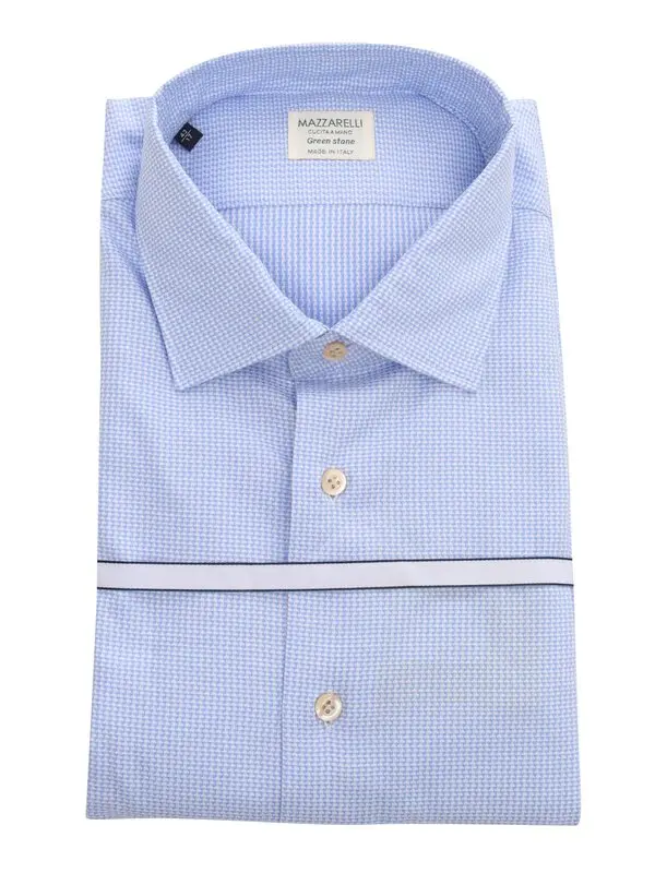 MAZZARELLI CAMICIE Geometric Print Cotton Shirt