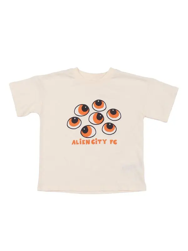 MINI RODINI Eyes Short Sleeve Tee - White