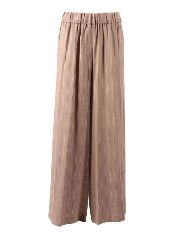Peserico Striped Wide Leg Trousers - Red