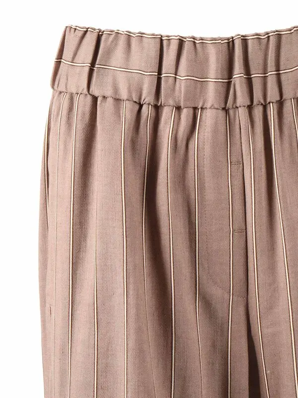 Peserico Striped Wide Leg Trousers - Red