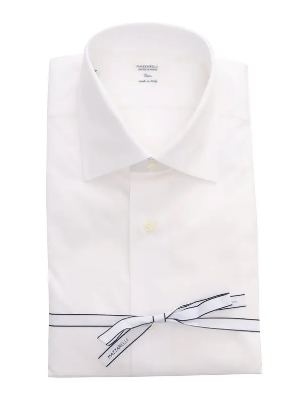 MAZZARELLI CAMICIE Cotton Slim Fit Shirt - White