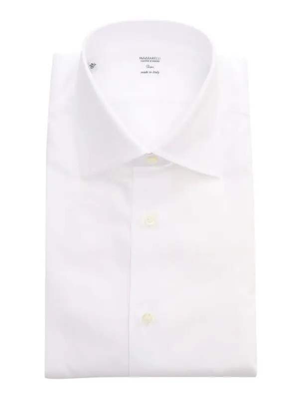 MAZZARELLI CAMICIE Slim Fit Cotton Shirt - White