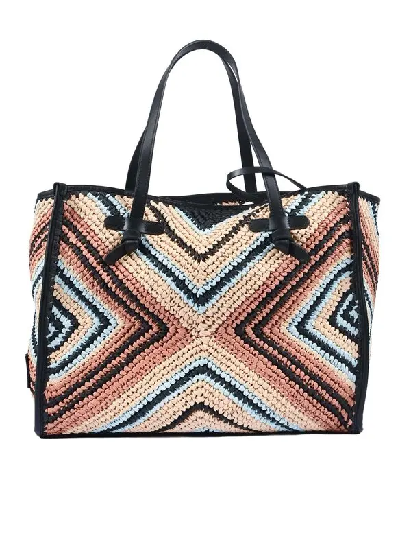 GIANNI CHIARINI Fabric And Leather Handbag - Red