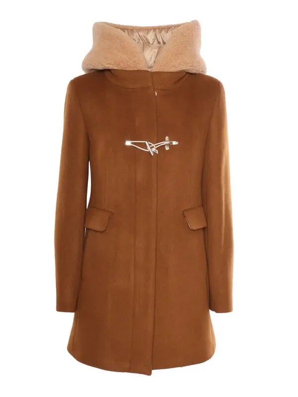 FAY Toggle Coat With Teddy Details