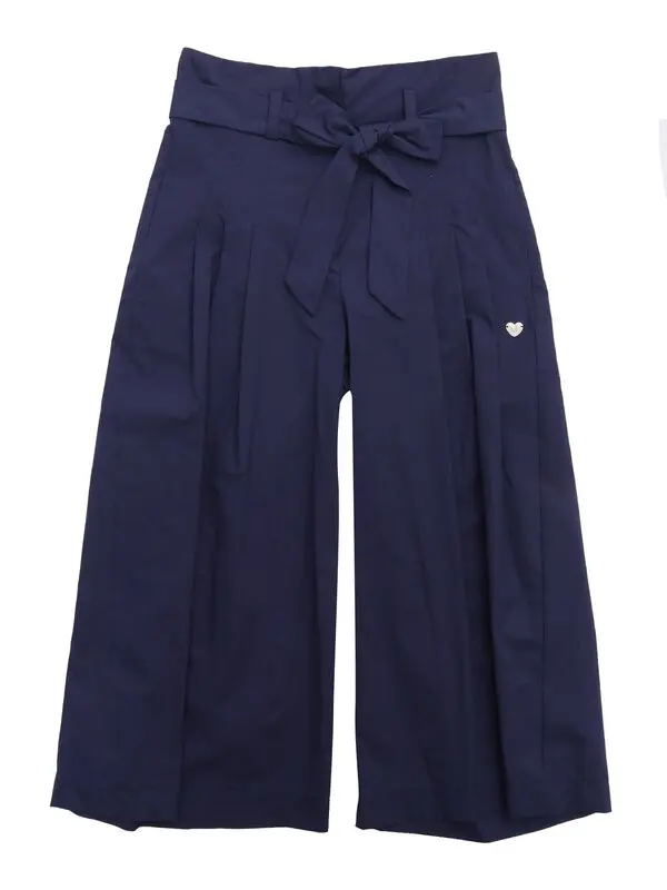 Monnalisa Cropped Poplin Pants - Blu