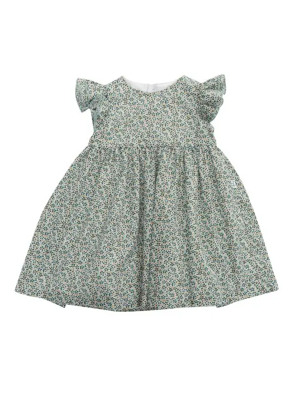 IL GUFO Floral Short Sleeve Dress - Green