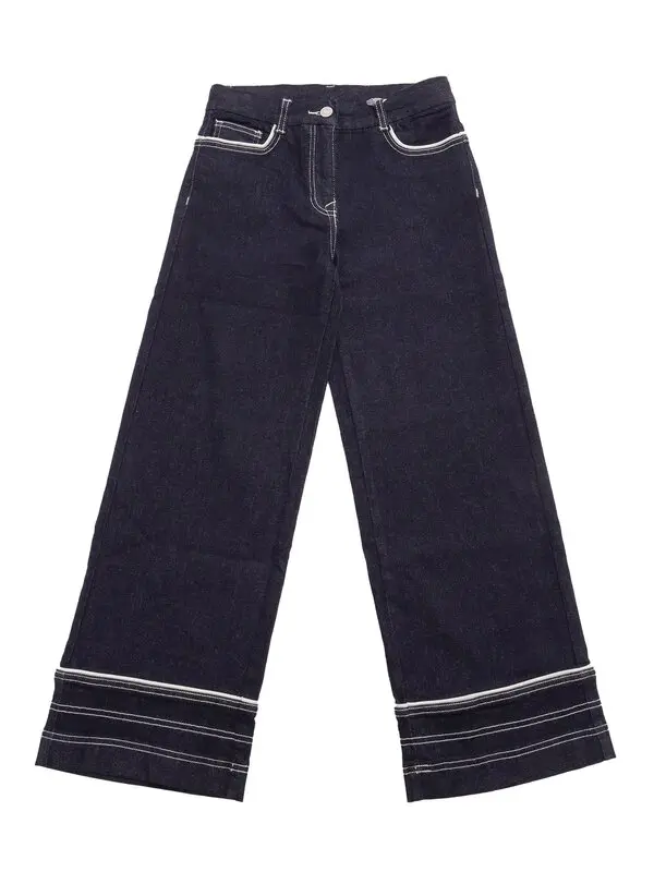 Monnalisa Denim Trousers With Heart Pocket Detail