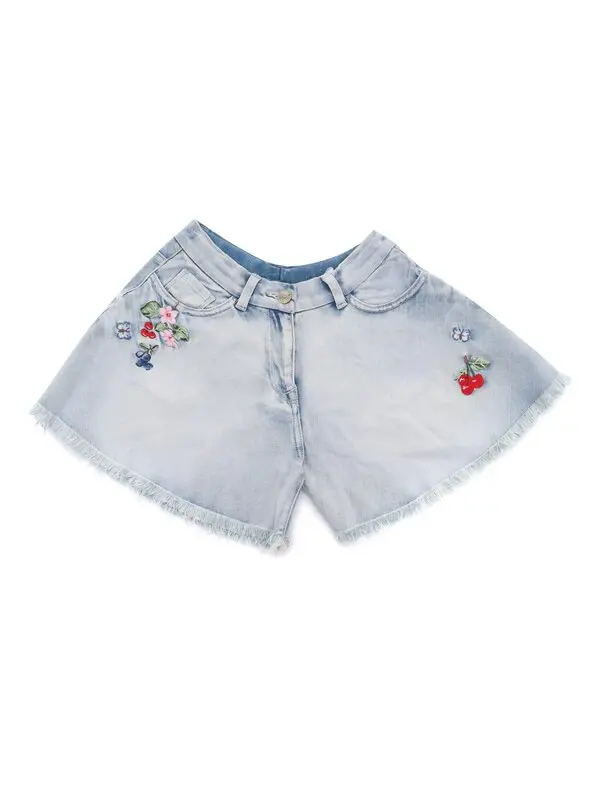 Monnalisa Denim Shorts With Embellishments - Other