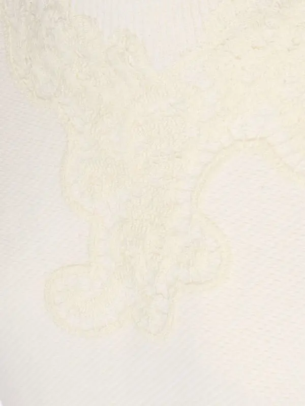 ERMANNO DI E.SCERVINO Knit Top With Lace And Embroidery