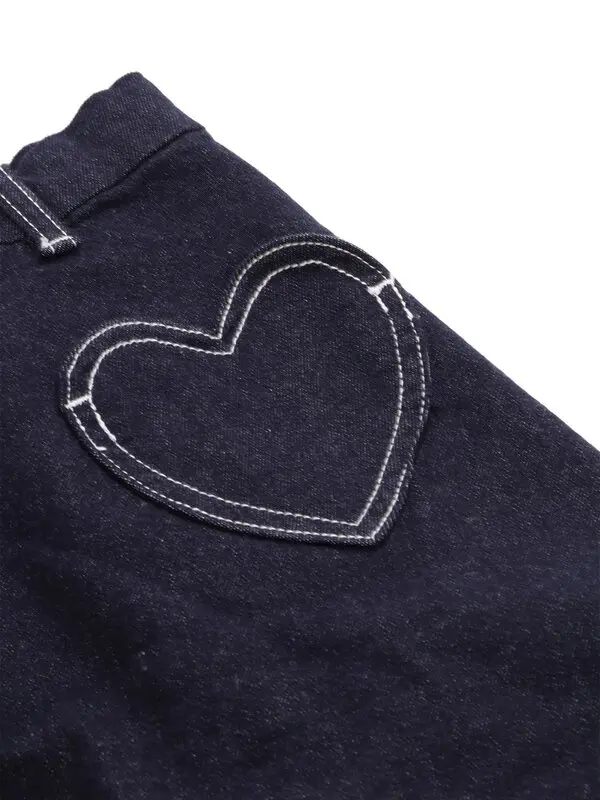 Monnalisa Denim Skirt With Heart Pockets