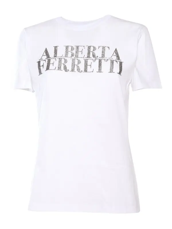 Alberta Ferretti Short Sleeve Jersey T-shirt - White