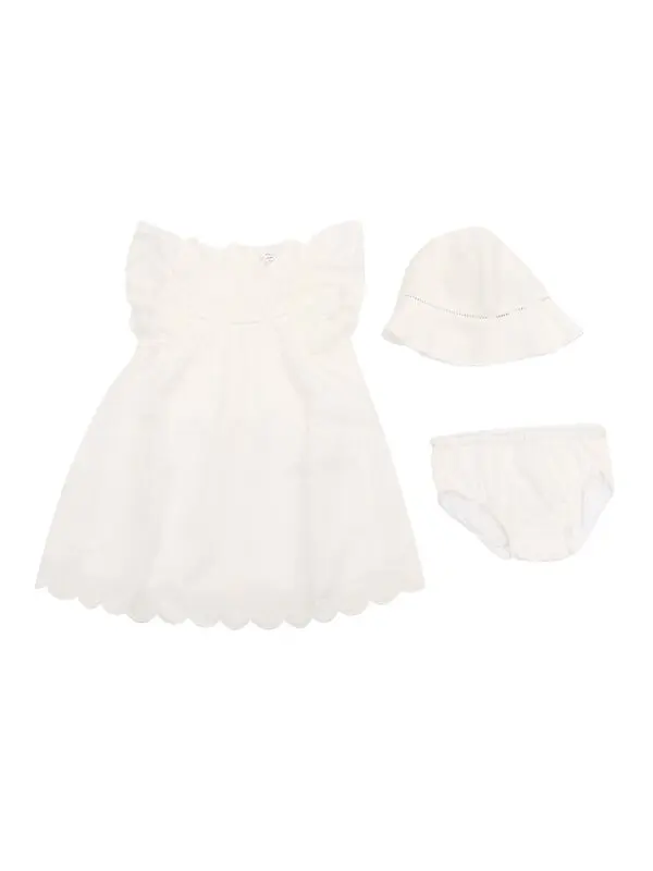 Chloé Vestito, Bloomer, And Cappello Set - White