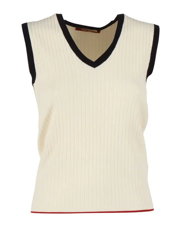 Max Mara Maglia Canottiera Top Umile - White