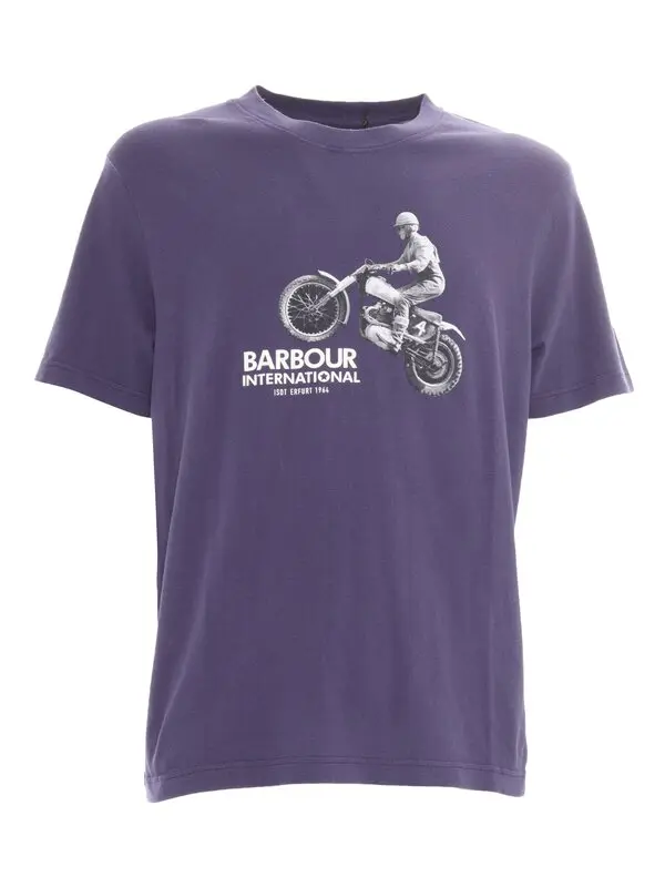 Barbour Jump Archive Graphic T Shirt - Blu