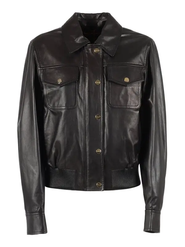 Max Mara Biada Leather Jacket - Red