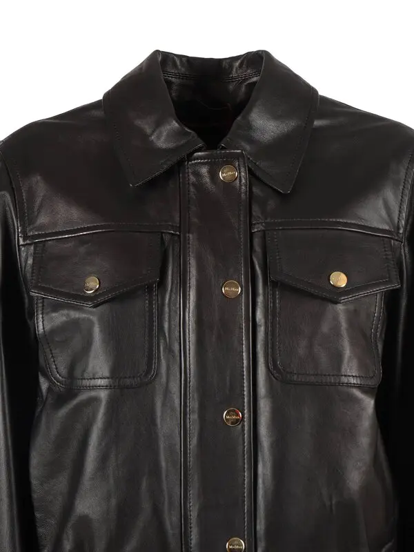 Max Mara Biada Leather Jacket - Red