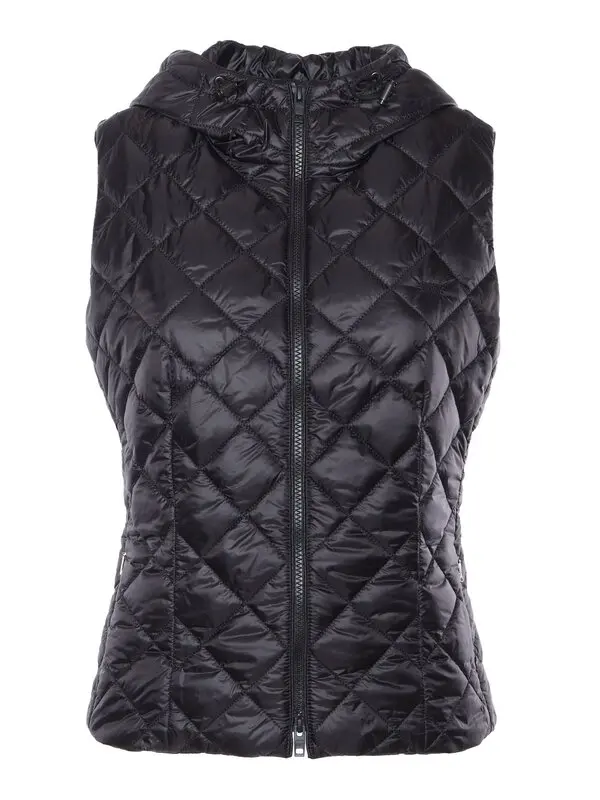 FAY Quilted Gilet With Hood - Red
