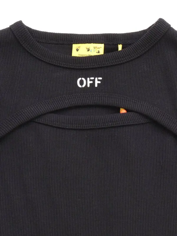 Off-White Ribbed Dress