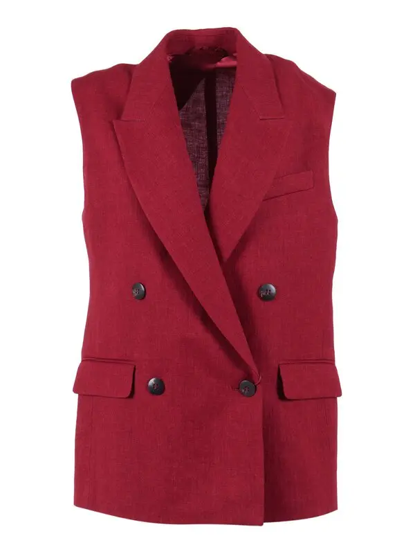 Max Mara Aia Sleeveless Jacket - Red