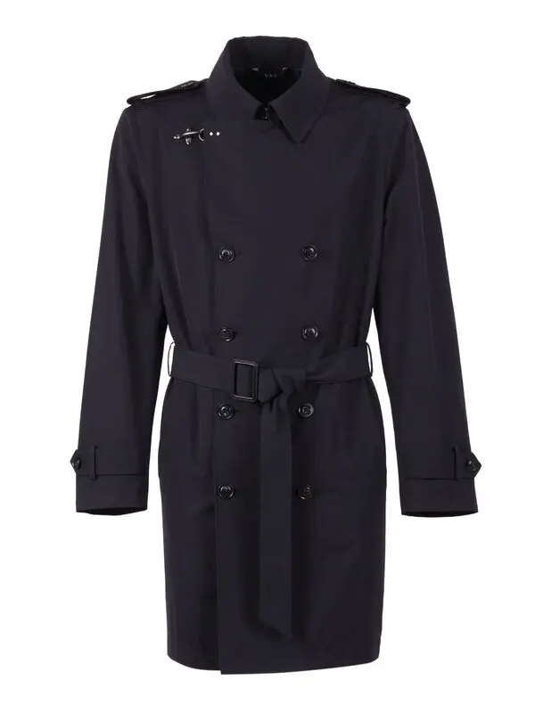 FAY Regular Fit Trench Coat - Blu