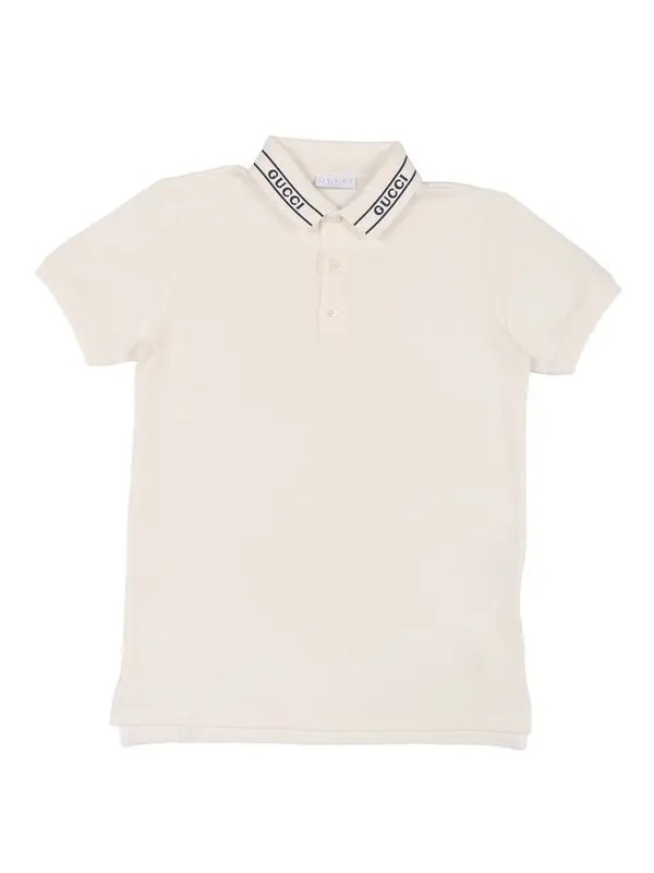 Gucci Polo Stretched Cotton Piquet - White